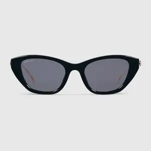 Gucci Cat Eye Acetate Sunglasses - Black