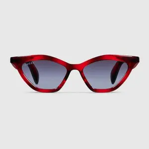 Gucci Cat Eye Acetate Sunglasses - Red
