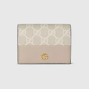 Gucci Bi-color Gg Marmont Small Wallet Neutral
