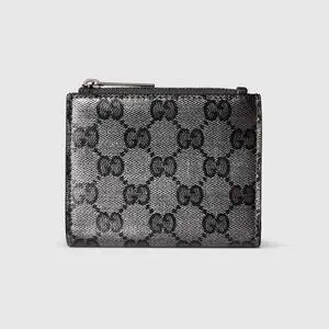 Gucci Bi-color Gg Marmont Small Wallet Silver
