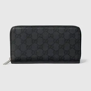 Gucci Gg Emblem Long Wallet - Black