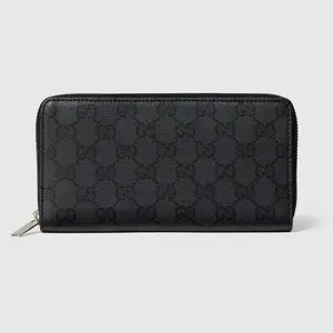 Gucci Gg Emblem Long Wallet - Black