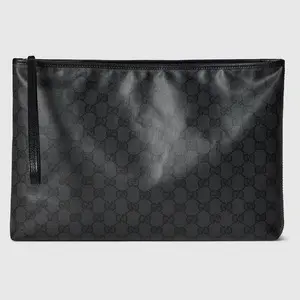 Gucci Gg Emblem Large Briefcase - Black
