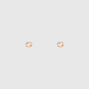 Gucci Interlocking G Earrings In 18k Rose - Pink