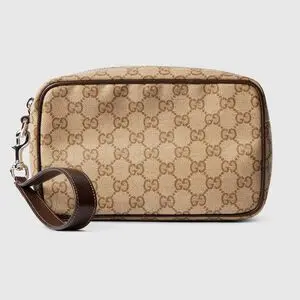 Gucci Gg Emblem Small Business Case - Beige