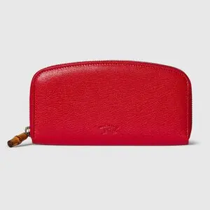 Gucci Gg Marmont Zip Around Wallet - Red