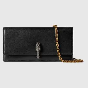 Gucci Bi-colour Gg Marmont Wallet On Chain Black