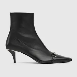 Gucci Ankle Boot With Horsebit, Uk - Black