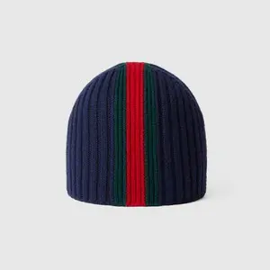 Gucci Gg Pattern Wool Hat - Blue