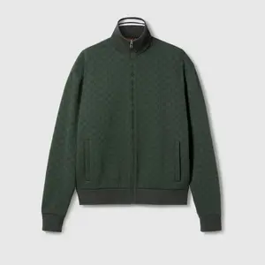 Gucci Gg Jersey Jacquard Zip Jacket - Green