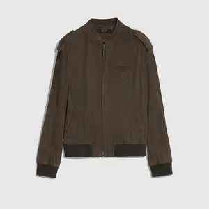 Gucci Embossed Gg Leather Bomber Jacket - Brown