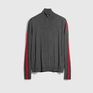 Gucci Wool-silk Blend Hooded Zip Cardigan - Grey