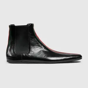 Gucci Lasered Gg Leather Chelsea Ankle Boots - Black