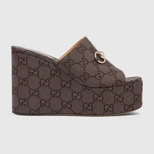 Gucci Horsebit Platform Sandal - Brown