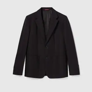 Gucci Gg Cotton Blend Canvas Jacket, Size - Black
