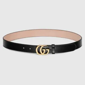 Gucci Reversible Belt With Interlocking G Buckle - Black