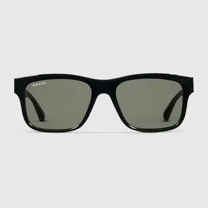 Gucci Round Frame Sunglasses With Web Detail - Black