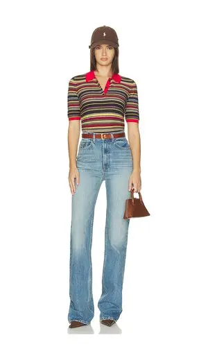 PISTOLA Ashlee Short Sleeve Polo Sweater In . Also