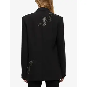 Zadig&Voltaire Vanille Rhinestone-embellished Stretch-woven Blazer