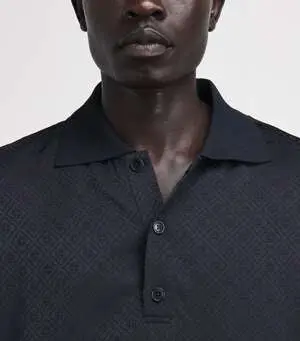 Casablanca Monogram-jacquard Polo Shirt - Navy