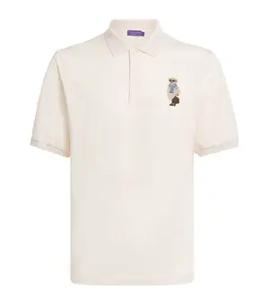 Ralph Lauren Purple Label Cotton-cashmere Polo Bear Polo Shirt - Ivory