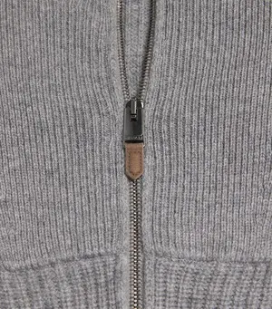 Canali Wool-cashmere High-neck Zip-up Cardigan