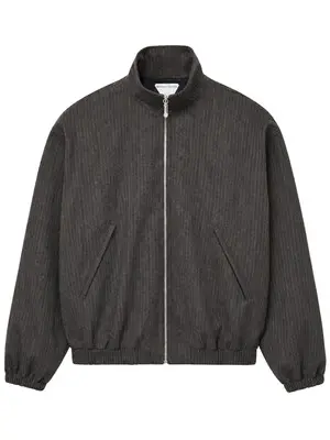 Bottega Veneta Pinstriped Wool Bomber Jacket - Beige