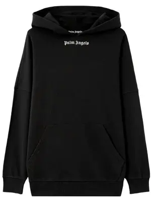 Palm Angels Logo Over Hoodie - Black
