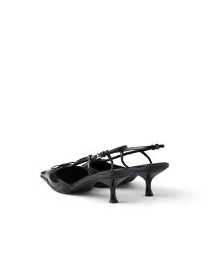 Prada Brushed Leather Slingback Pumps