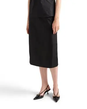 Prada Brushed Leather Slingback Pumps With Metal Buckle