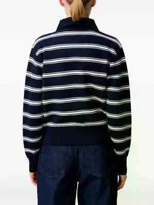 Claudie Pierlot Striped Cardigan With Shirt Collar