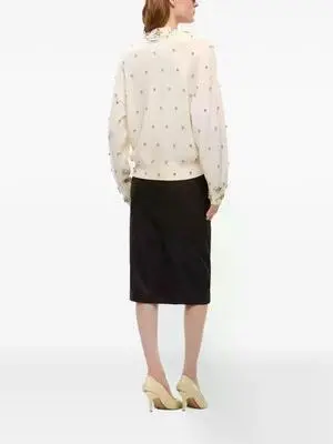 Pinko Crystal-embellished V-neck Sweater - Neutrals
