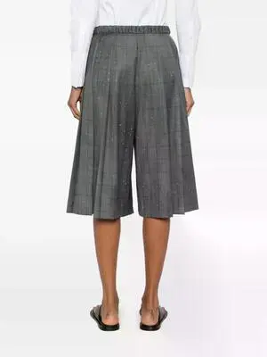 Sandro Checked Rhinestone-embellished Shorts