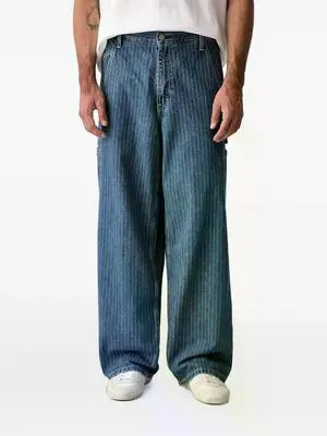 LEVI'S Pinstripe-pattern Wide-leg Jeans - Blue