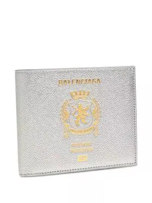 Balenciaga Textured Graphic Leather Wallet