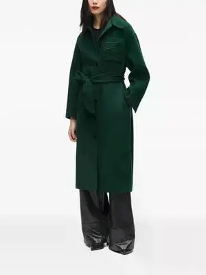 Karl Lagerfeld Belted Long Wool-blend Coat