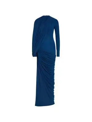 DEME Settle Ruched Draped Maxi Dress - Blue