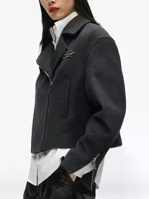 Karl Lagerfeld Logo-plaque Biker Jacket - Grey
