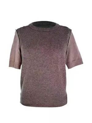 LANVIN Short-sleeve Knitted Top - Brown
