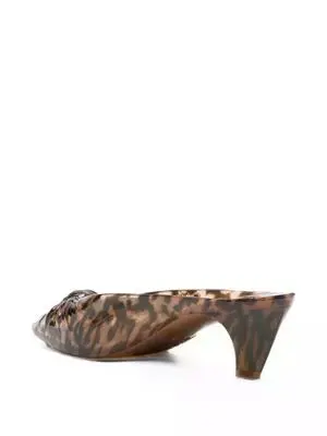Chloé Jelly Leopard-print Knotted Mules