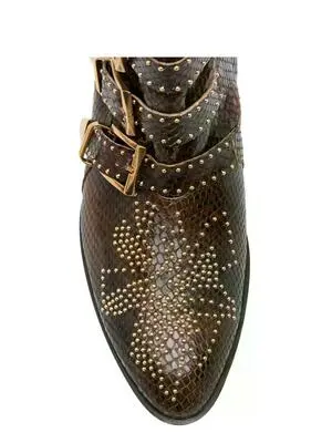 Chloé Susanna Studded-embellished Boots - Brown