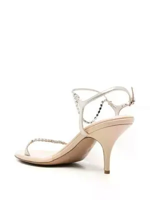 Chloé Zia Crystal-embellished Sandals - Neutrals