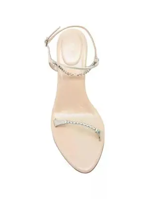 Chloé Zia Crystal-embellished Sandals - Neutrals