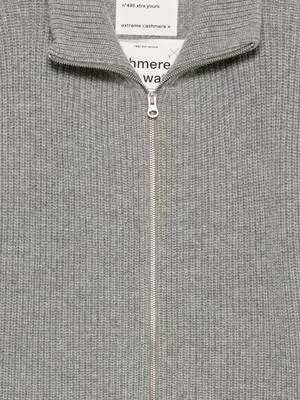 Extreme Cashmere Xtra Yours Ribbed-knit Zip-up Cardigan - Grey