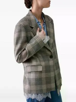 Liu Jo Check Blazer With Lace Details