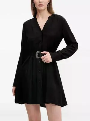 Desigual Belted Button-up Mini Dress - Black