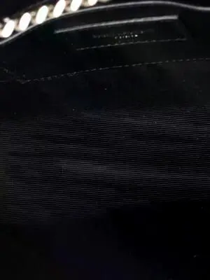 Saint Laurent Monogram Tassel Crocodile Embossed Leather Crossbody Bag