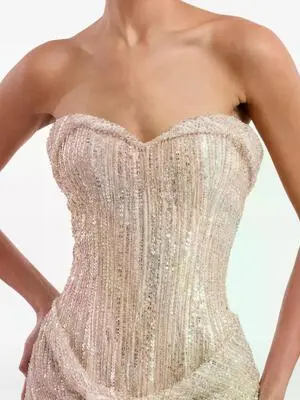 GEMY MAALOUF Strapless Sweetheart Neckline Gown With Bead Embellishments