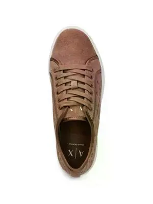Armani Exchange Monogram-debossed Flatform Sneakers