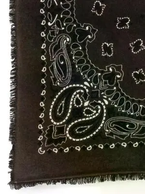 KUJTEN Paisley-print Frayed Scarf - Brown